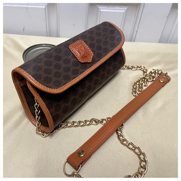 Celine | Accessories | Celine Logo Macadam Pattern Clutch Cross Body ...